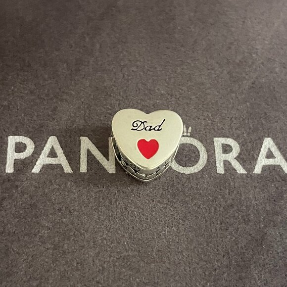 Pandora | Jewelry | Pandora Dad Exclusive Heart Charm Bead | Poshmark